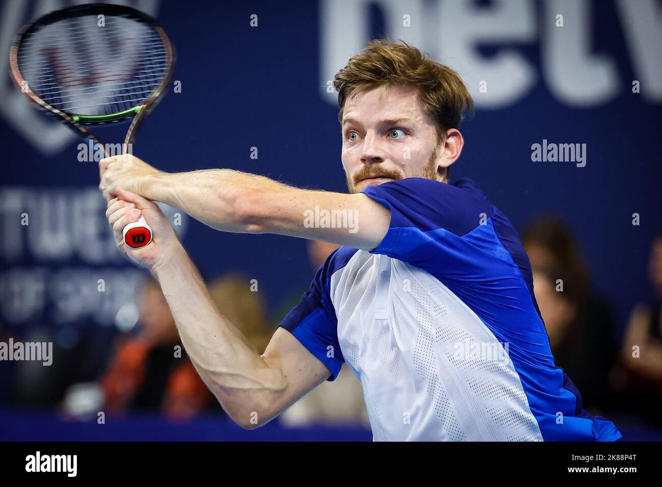 Belgian David Goffin pictured in action during the men's single quarter ...