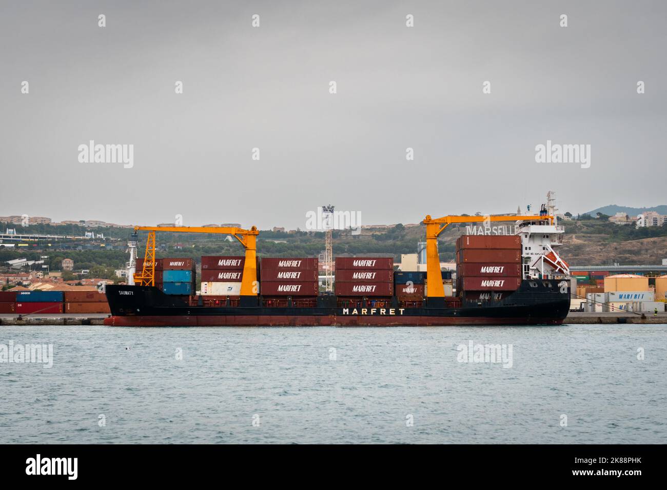 Marseille, France. 20th Oct, 2022. A container ship of the company ...