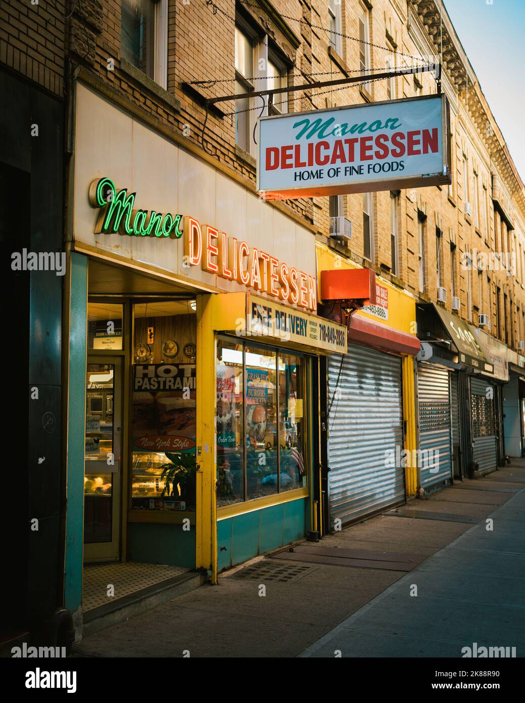 Manor Delicatessen vintage sign, Queens, New York Stock Photo - Alamy