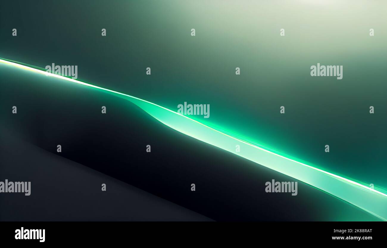 Abstract emerald and white waves background. Subtle gradients, flow liquid lines. Design element ...