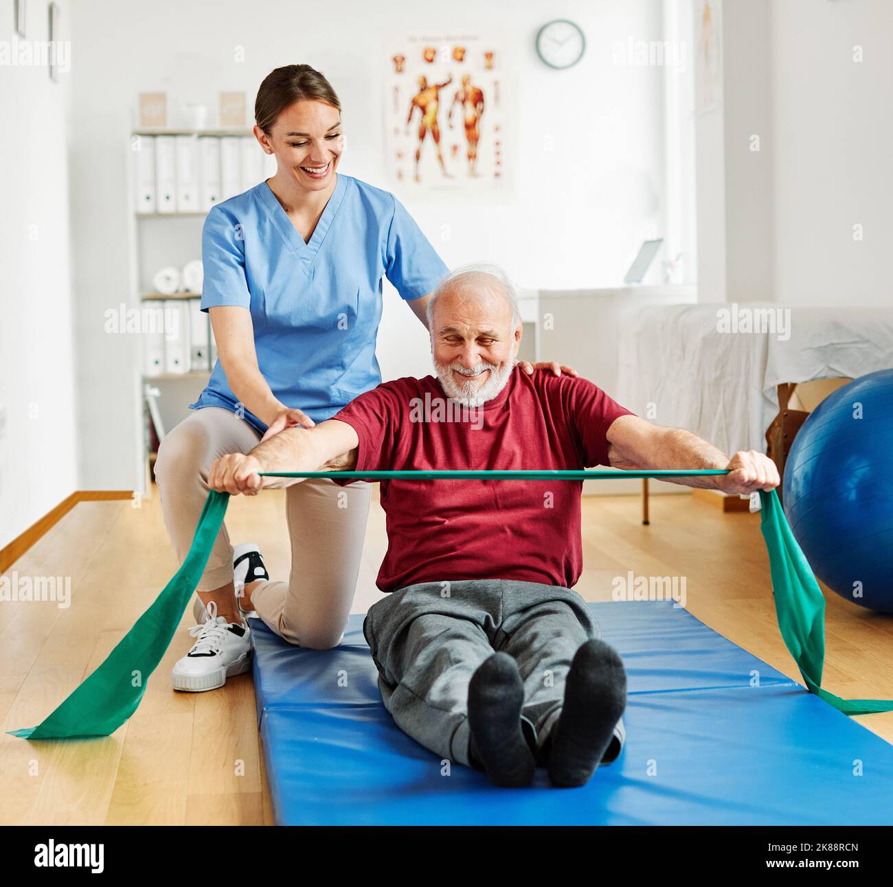 nurse doctor senior care exercise physical therapy exercising help ...