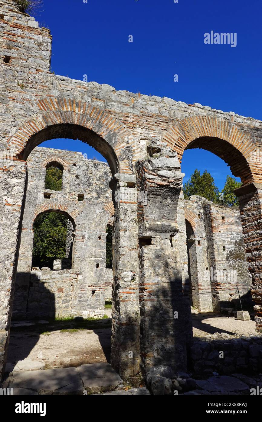 The great Basilica, Butrint was an ancient Greek and later Roman city ...