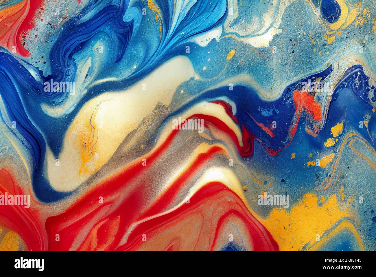 Abstract fluid art painting background in alcohol ink technique ...