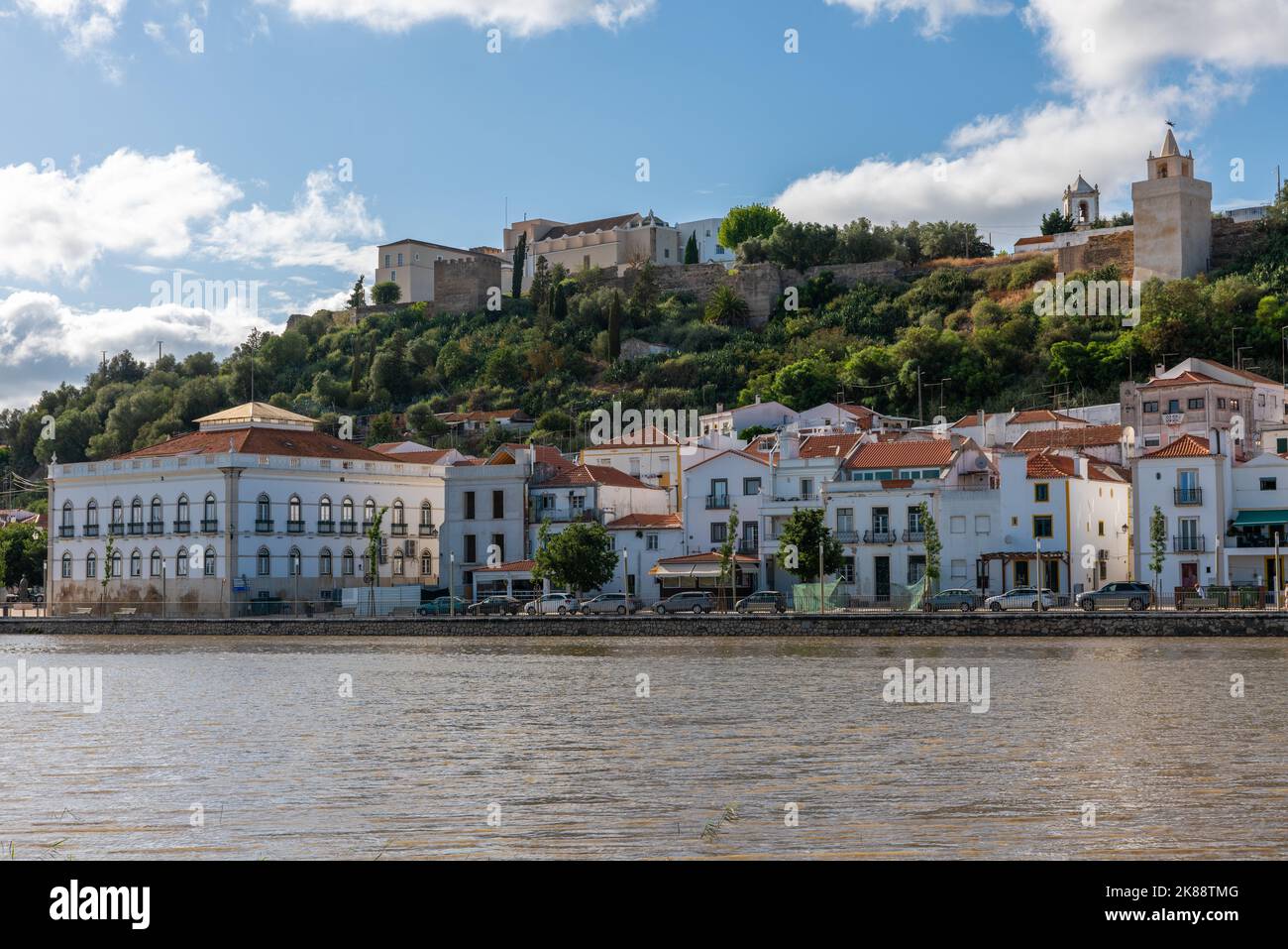 The white buildings at the shore at Alcacer do Sal, Portugal Stock ...