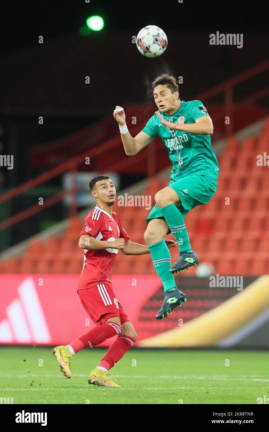 Virton's Matteo Perri pictured in action during a soccer match between ...