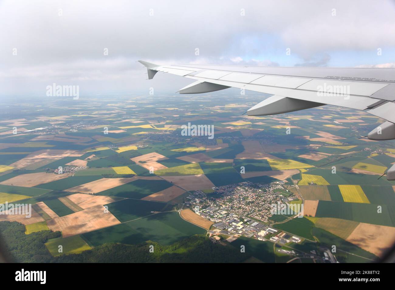 An aerial view of the fields from the airplane Stock Photo - Alamy
