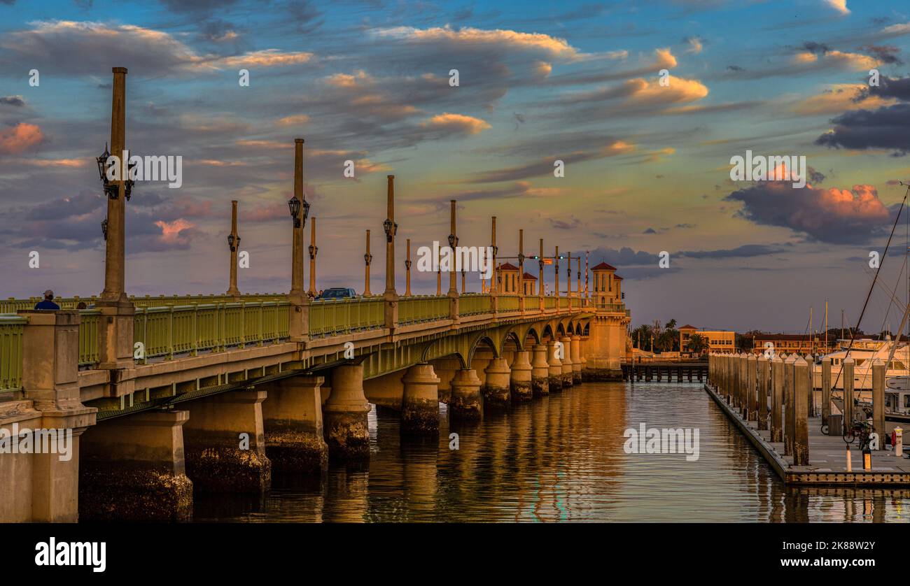 The Bridge of Lions, a double-leaf bascule bridge that spans the ...