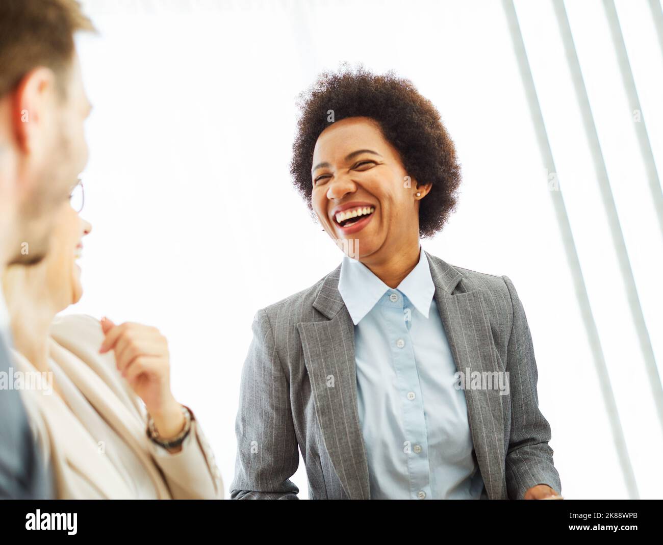 business businesswoman leader black african american meeting office ...