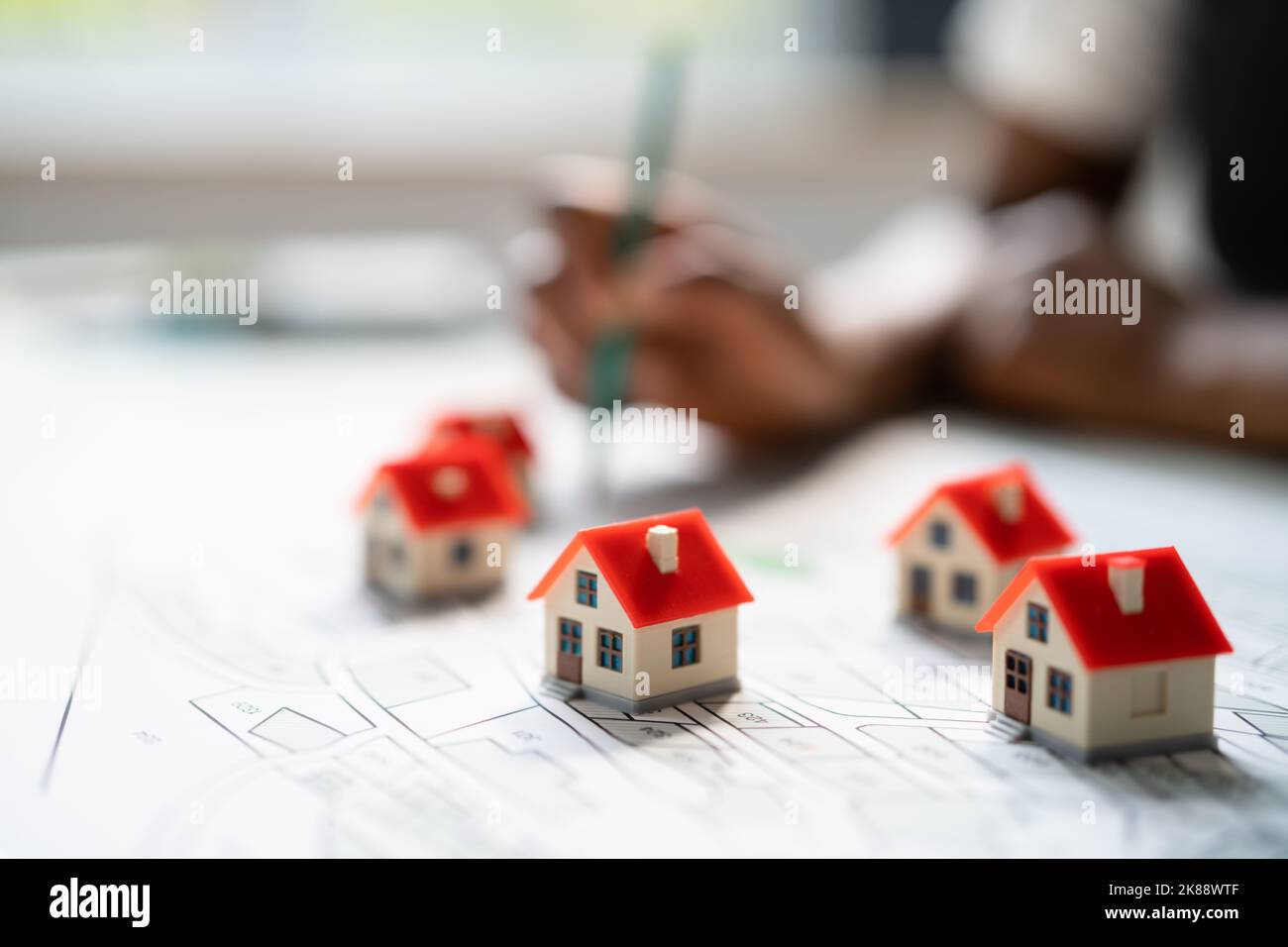Land Plot And Cadastre Map. House Development Stock Photo - Alamy