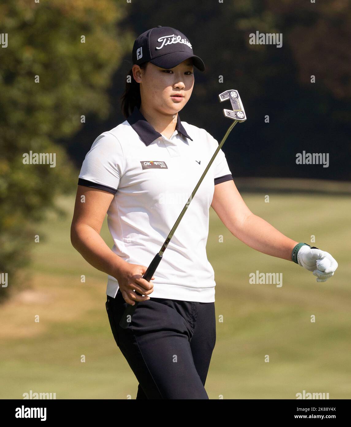 Wonju, South Korea. 21st Oct, 2022. Amateur golfer Minsol Kim of South ...