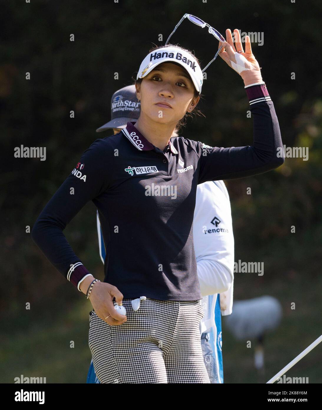 21 October 2022 - Wonju, South Korea : Lydia Ko of New Zealand looks on the green her shot from ...