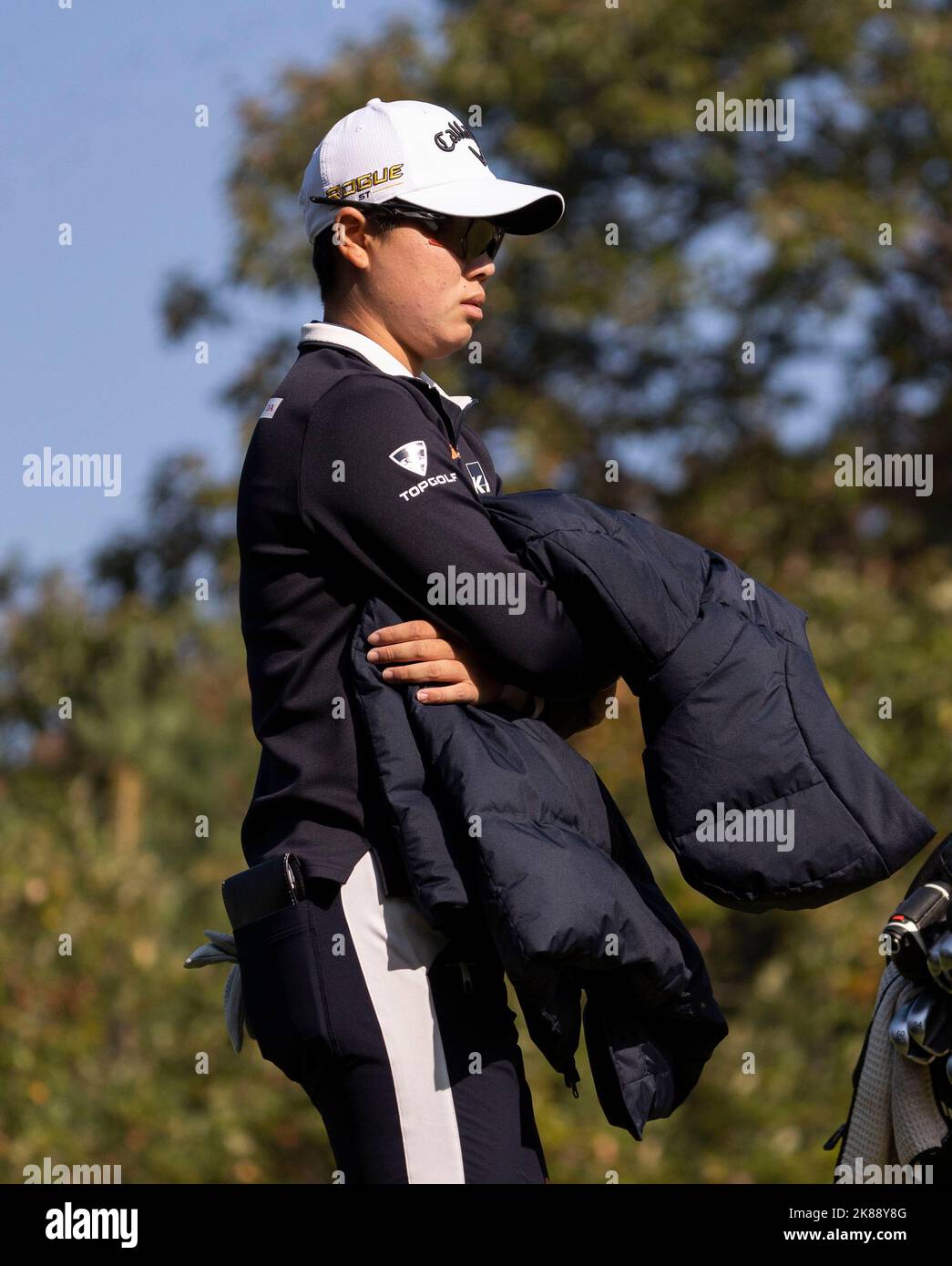 21 October 2022 - Wonju, South Korea : Yuka Saso from Japan past walk ...