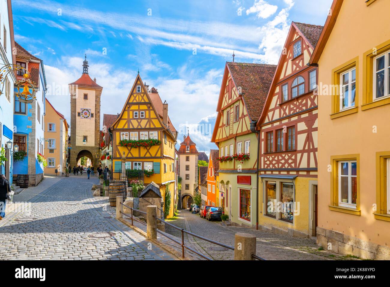 The picturesque Plönlein, or Little Square, a famous split in the road ...