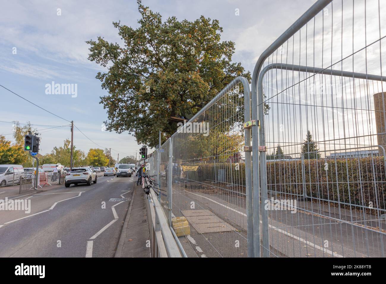Rochford, UK. 21st Oct 2022. Activists from Save Holt Farm Oak Tree ...