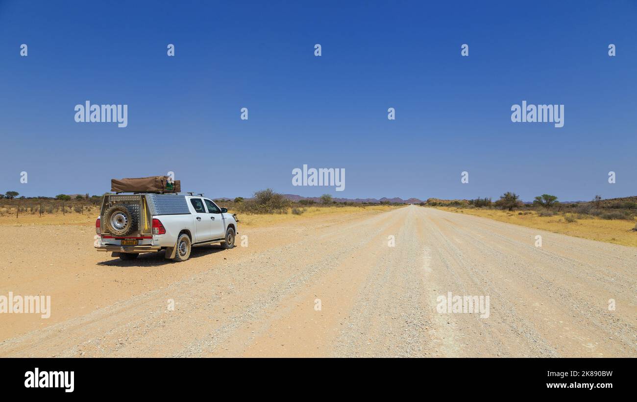 Hardap, Namibia - 29 September 2018: Typical 4x4 rental car in Namibia ...