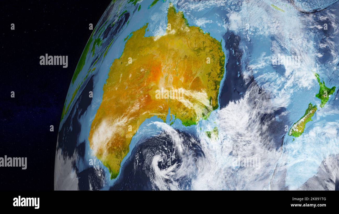 Realistic Earth globe focused on Australia Stock Photo - Alamy