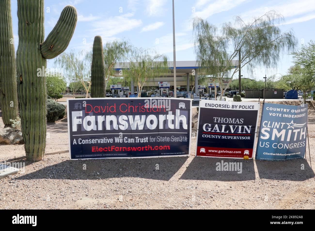 Political lawn signs for various candidates and races are on display at ...