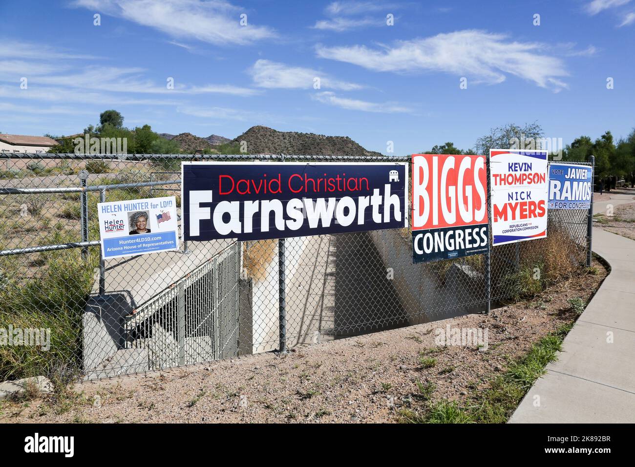 Political lawn signs for various candidates and races are on display at ...