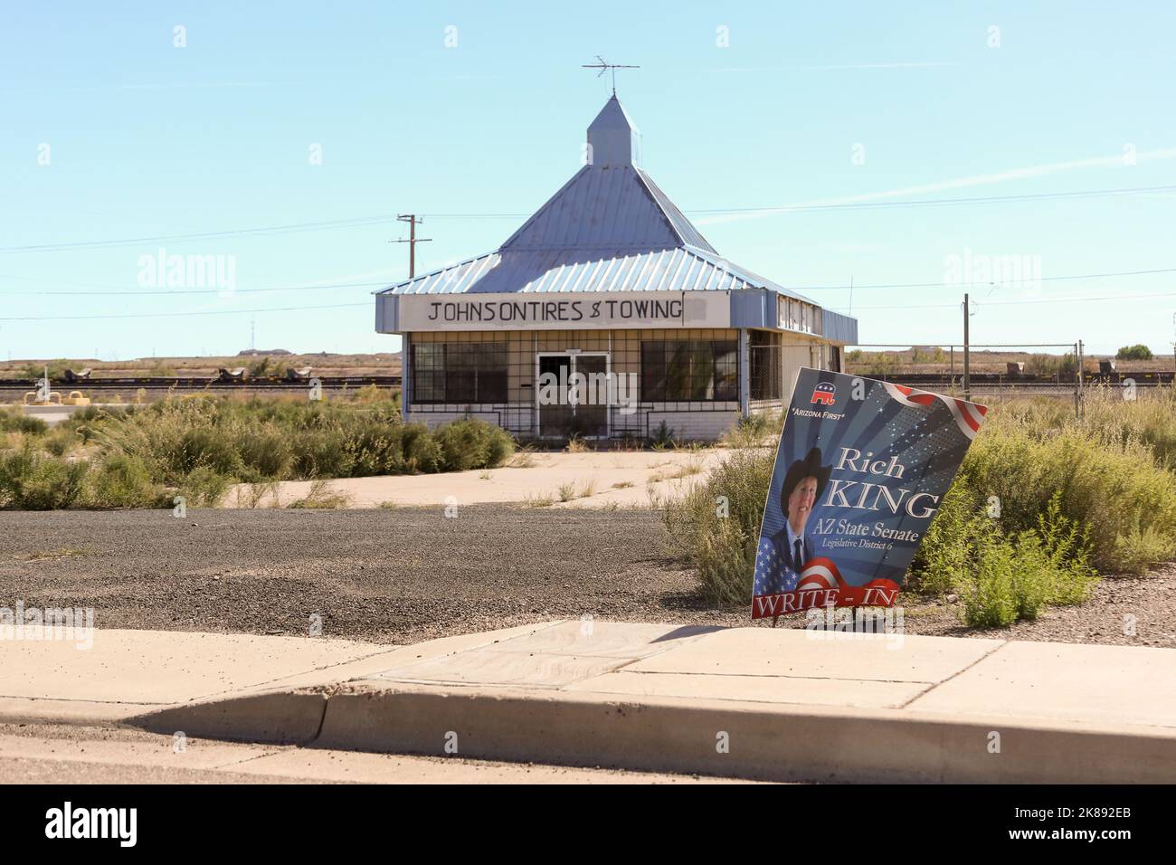 A political lawn sign for GOP Arizona Senate write in candidate Rich ...