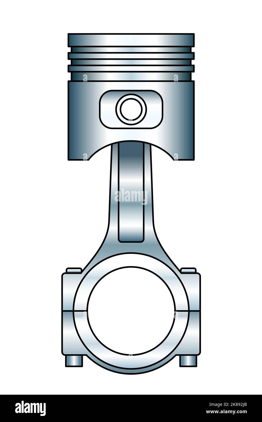 Illustration of an engine piston with connecting rod Stock Vector Image ...
