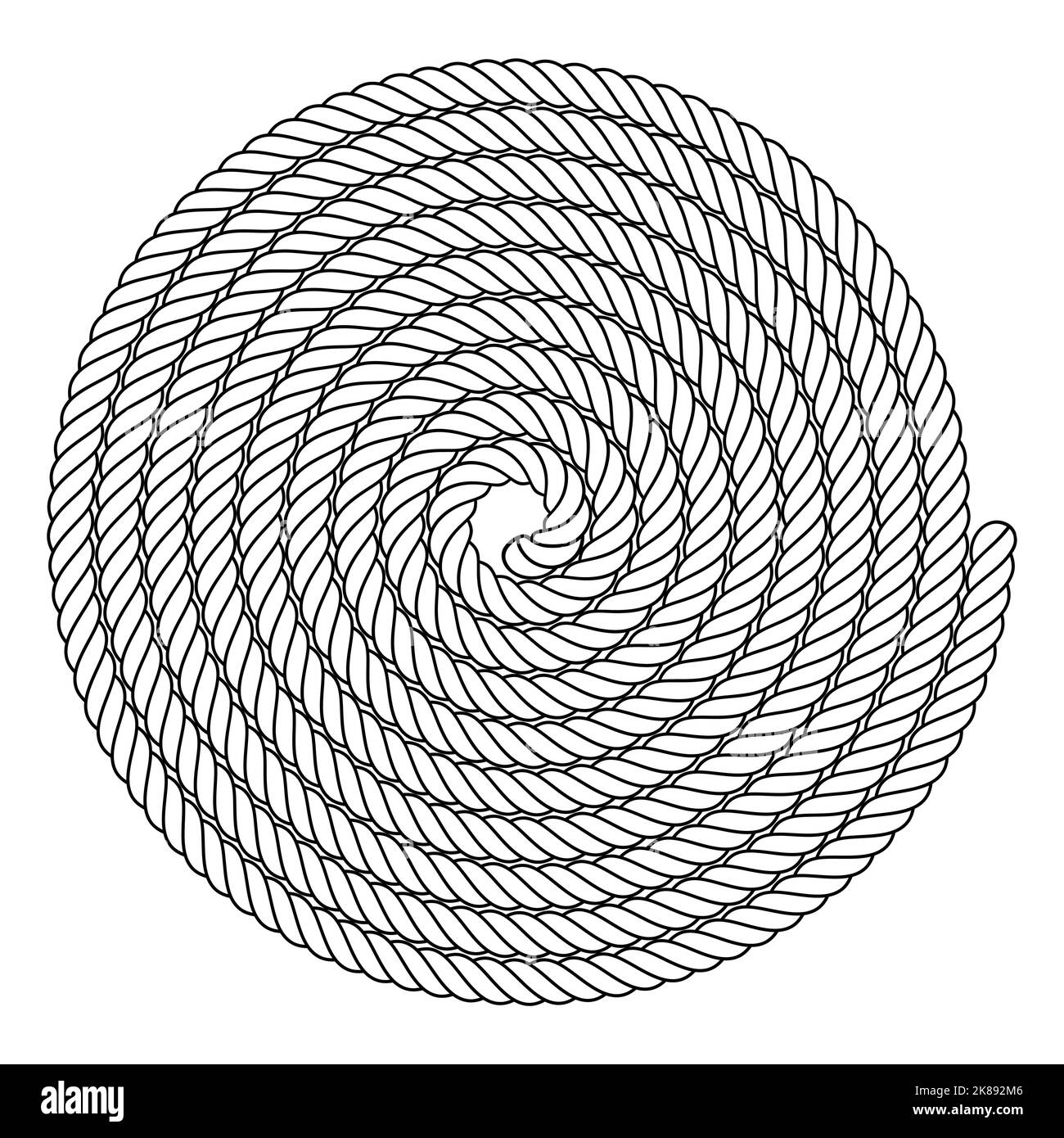 Illustration of a coil of rope folded in a spiral Stock Vector Image ...
