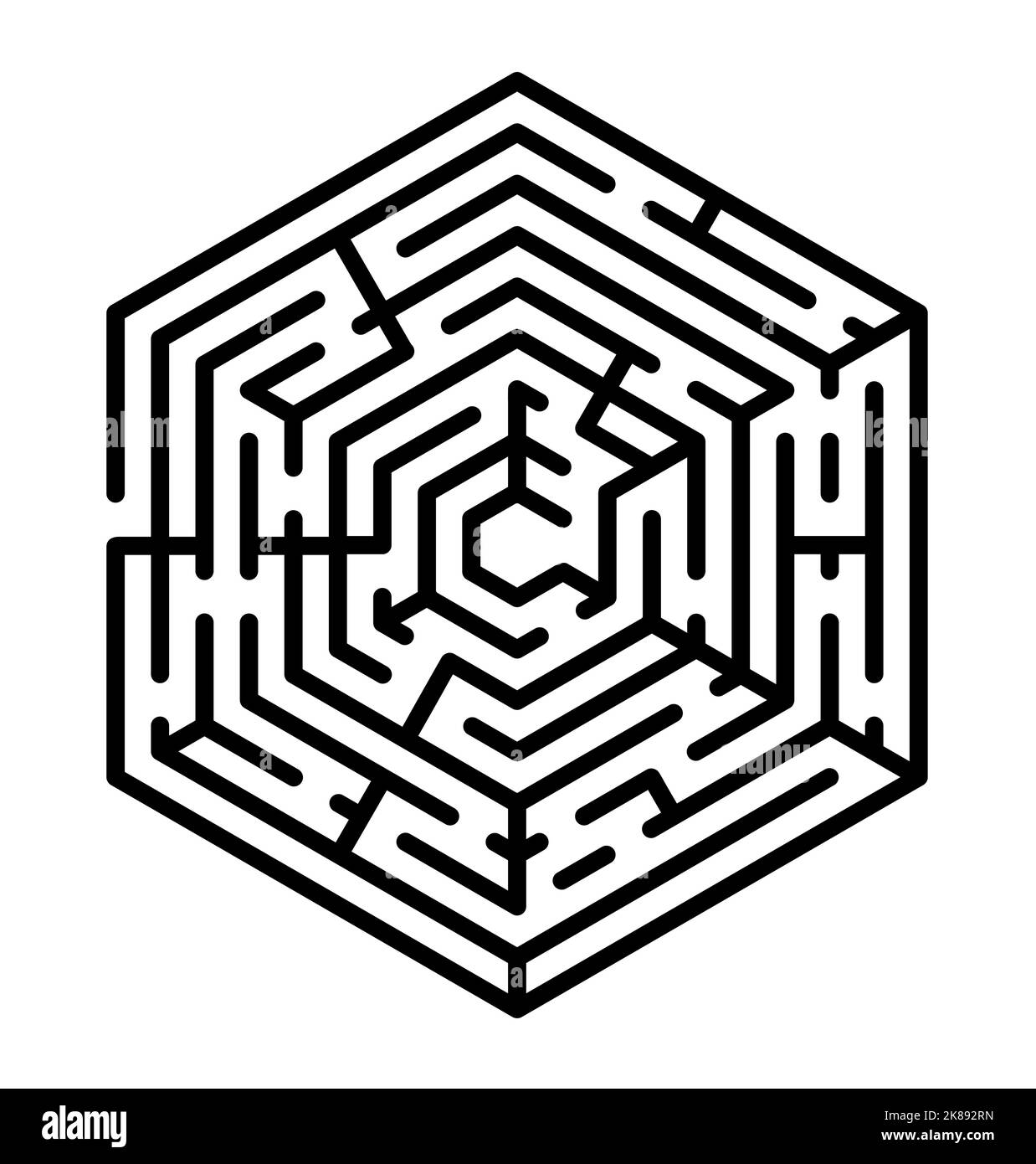 Illustration of the hexagon maze design for leisure Stock Vector Image & Art - Alamy