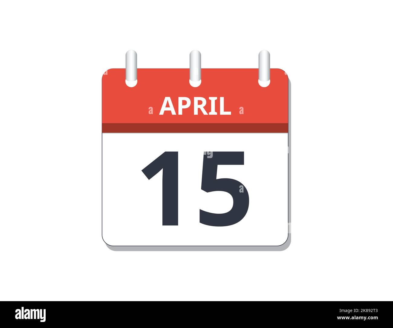 April 15th calendar icon vector. Concept of schedule, business and ...