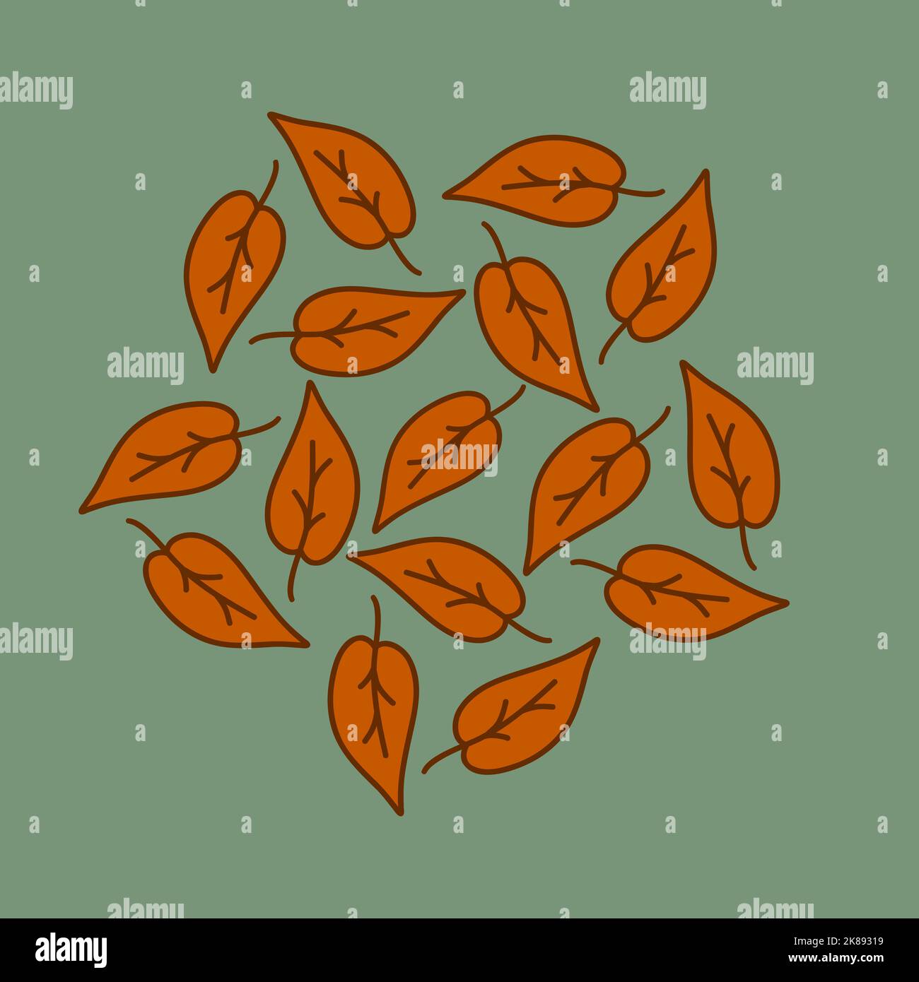 seamless pattern illustration of orange fall leaves, background Stock ...