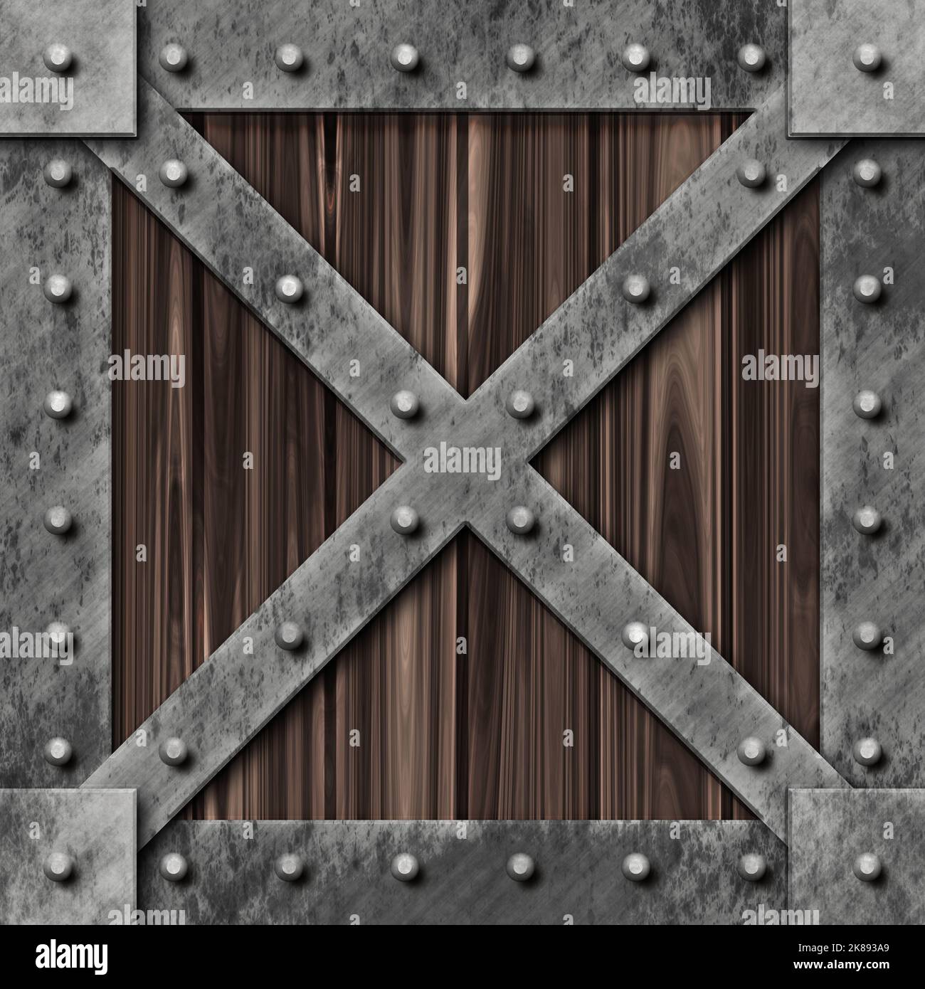 Industrial riveted strongbox seamless texture, store treasures in this ...