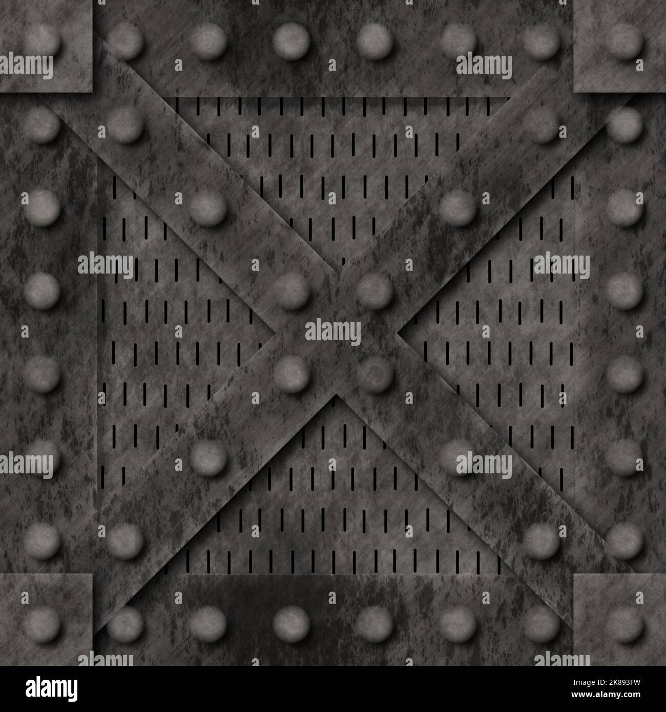 Industrial riveted strongbox seamless texture, store treasures in this ...