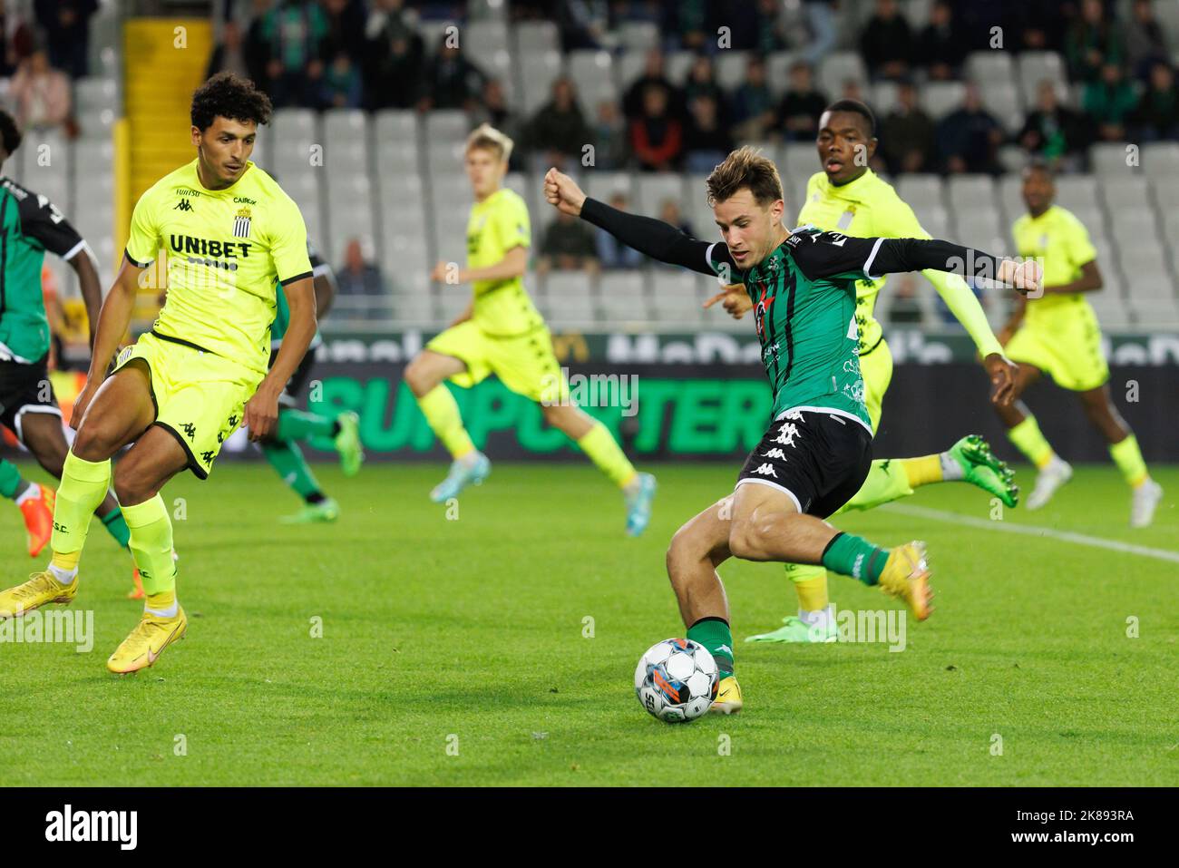 Cercle's Olivier Deman pictured in action during a soccer match between ...