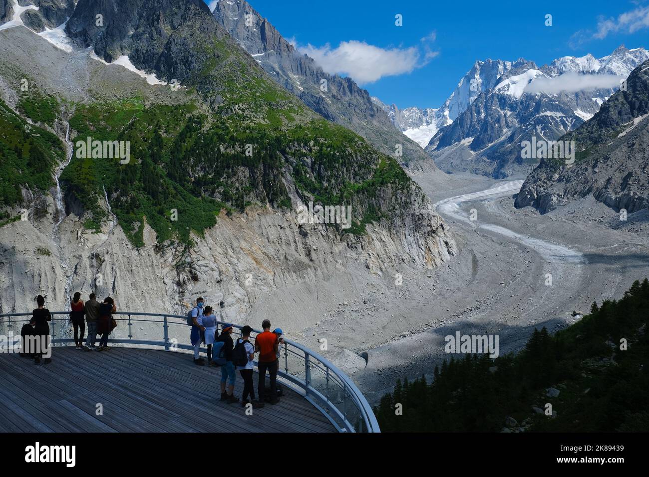 The Mer de Glace (Sea of Ice) the largest glacier in France, Mont Blanc ...