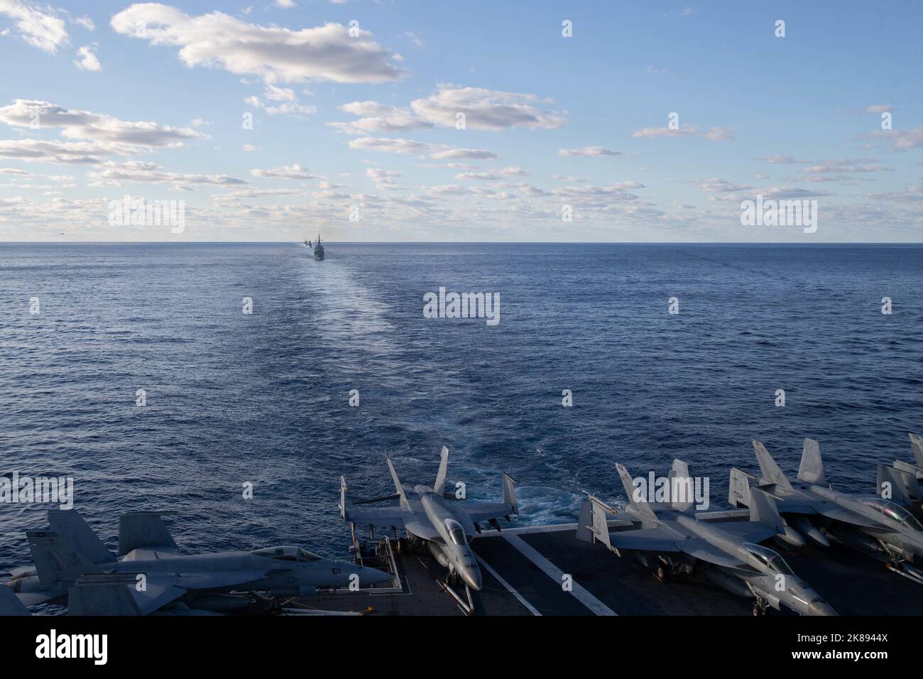 The first-in-class aircraft carrier USS Gerald R. Ford (CVN 78) steams ...