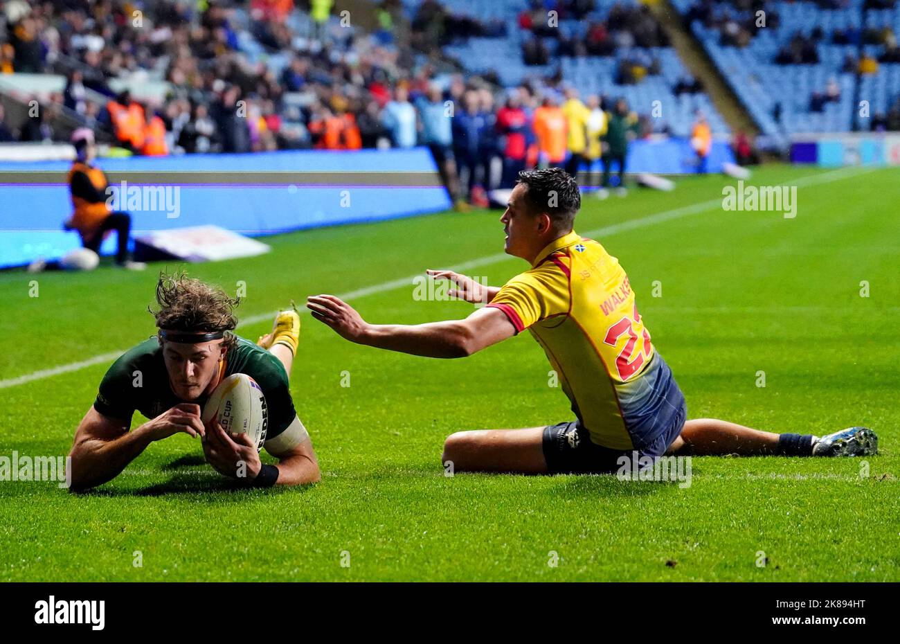 Australia's Campbell Graham scores his side's thirteenth try of the ...
