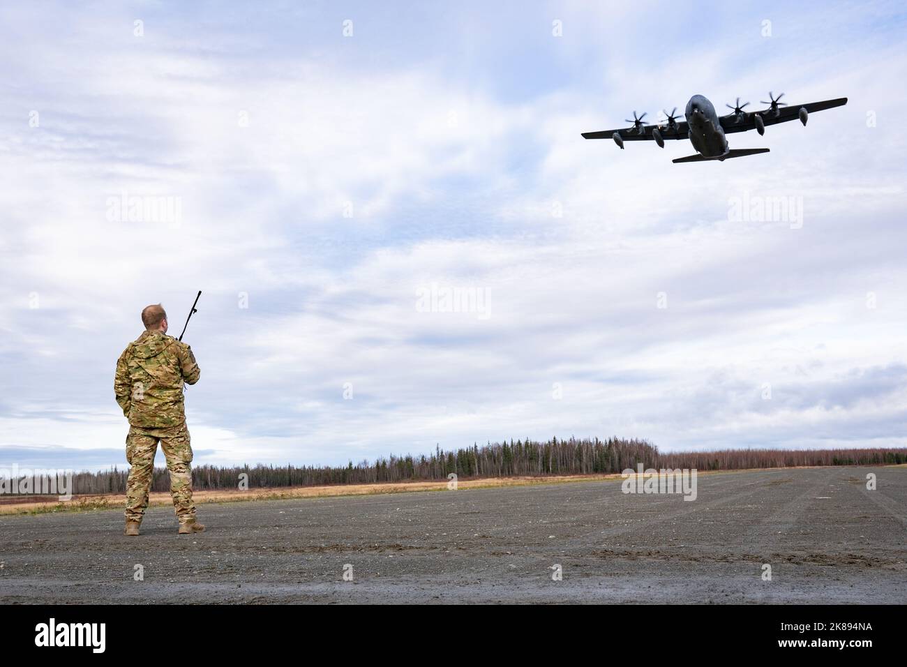 U.S. Air National Guard Staff Sgt. Tyler Hoskins, a HC-130J loadmaster ...