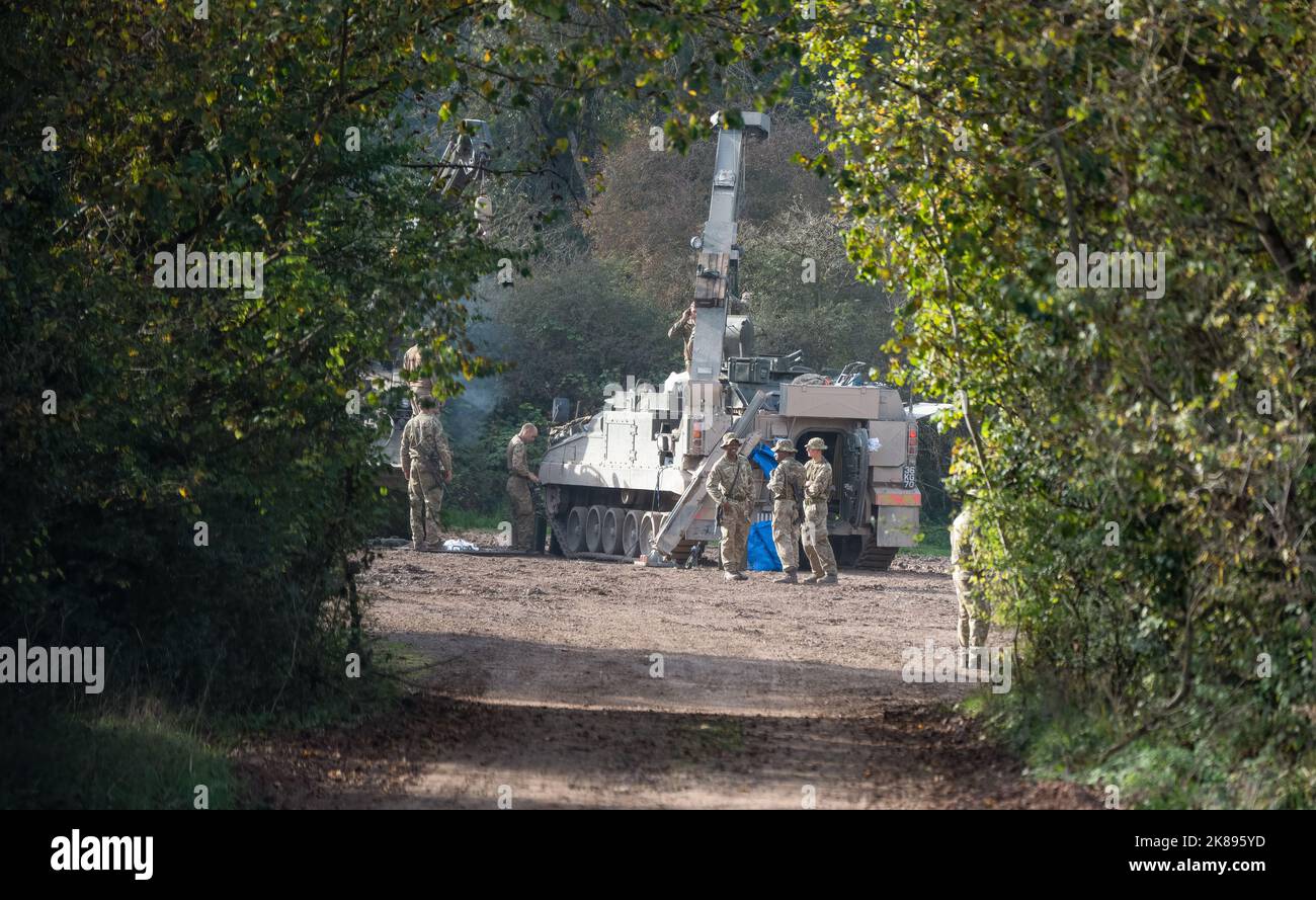 British army Warrior FV512 MRV recovery and repair vehicle with crane ...