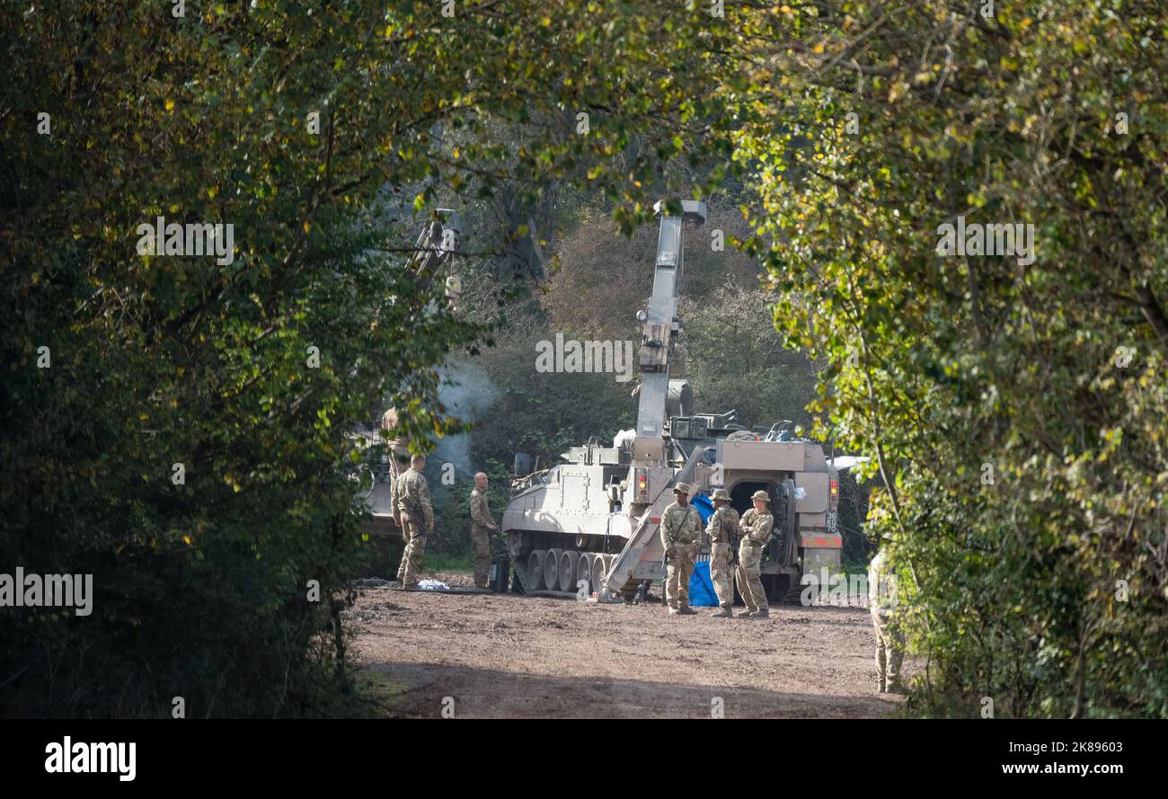 British army Warrior FV512 MRV recovery and repair vehicle with crane ...
