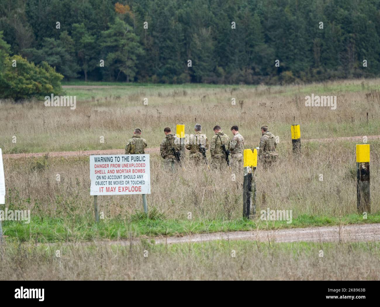 several British army soldiers equipped with telescopic sighted rifles ...