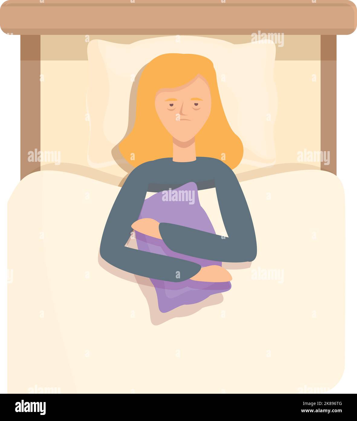 Woman awake man asleep Stock Vector Images - Alamy