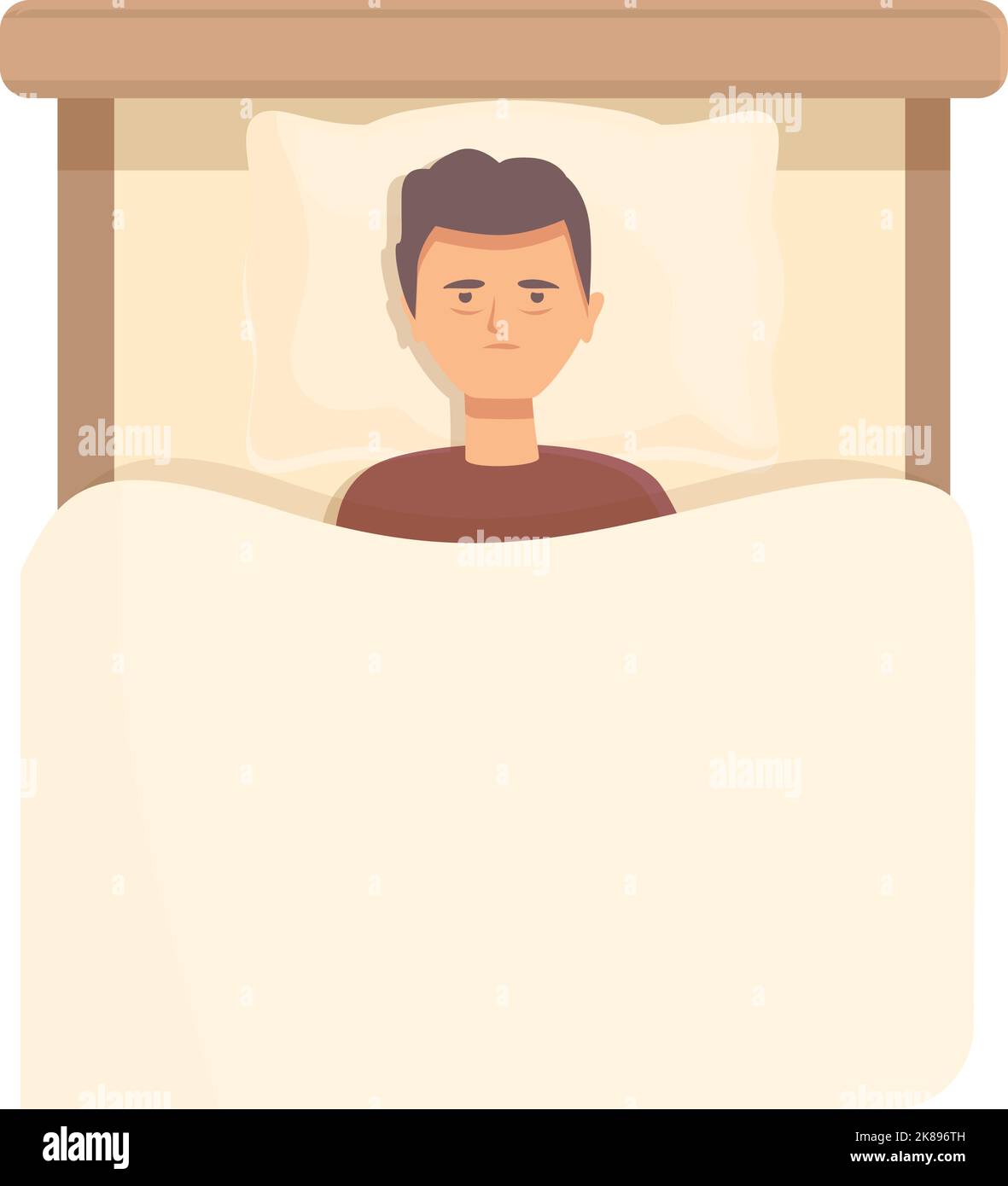Boy insomnia icon cartoon vector. Sleep disorder. Night stress Stock ...