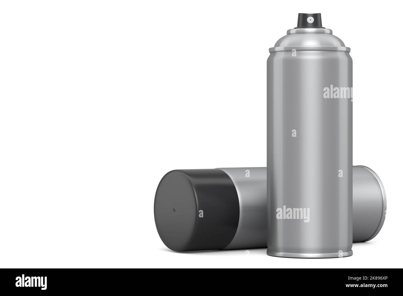 Cans of spray paint isolated on white background. 3d render spray paint ...