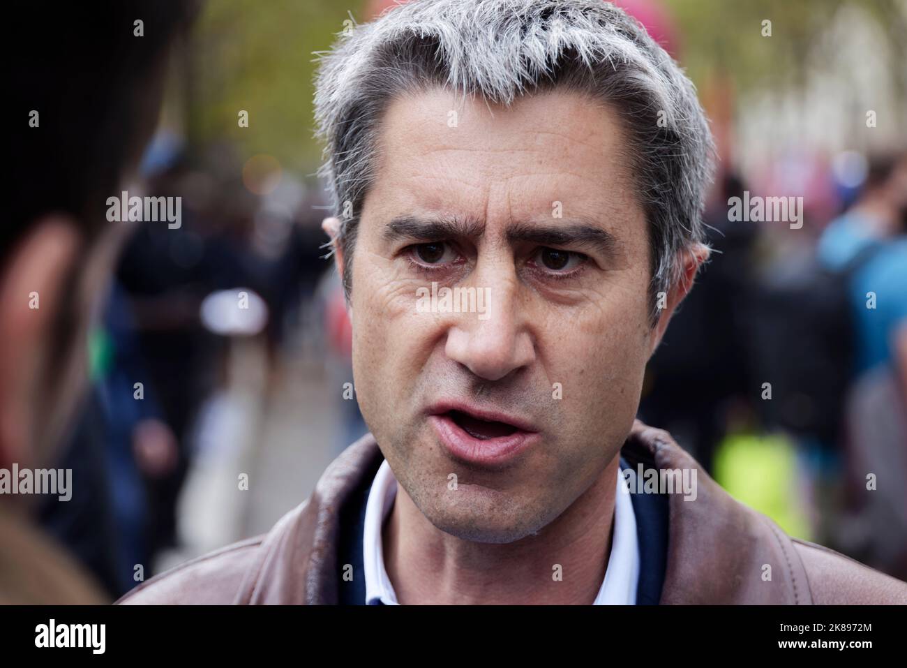 Paris, France. 18th Oct, 2022. Francois Ruffin attends the ...