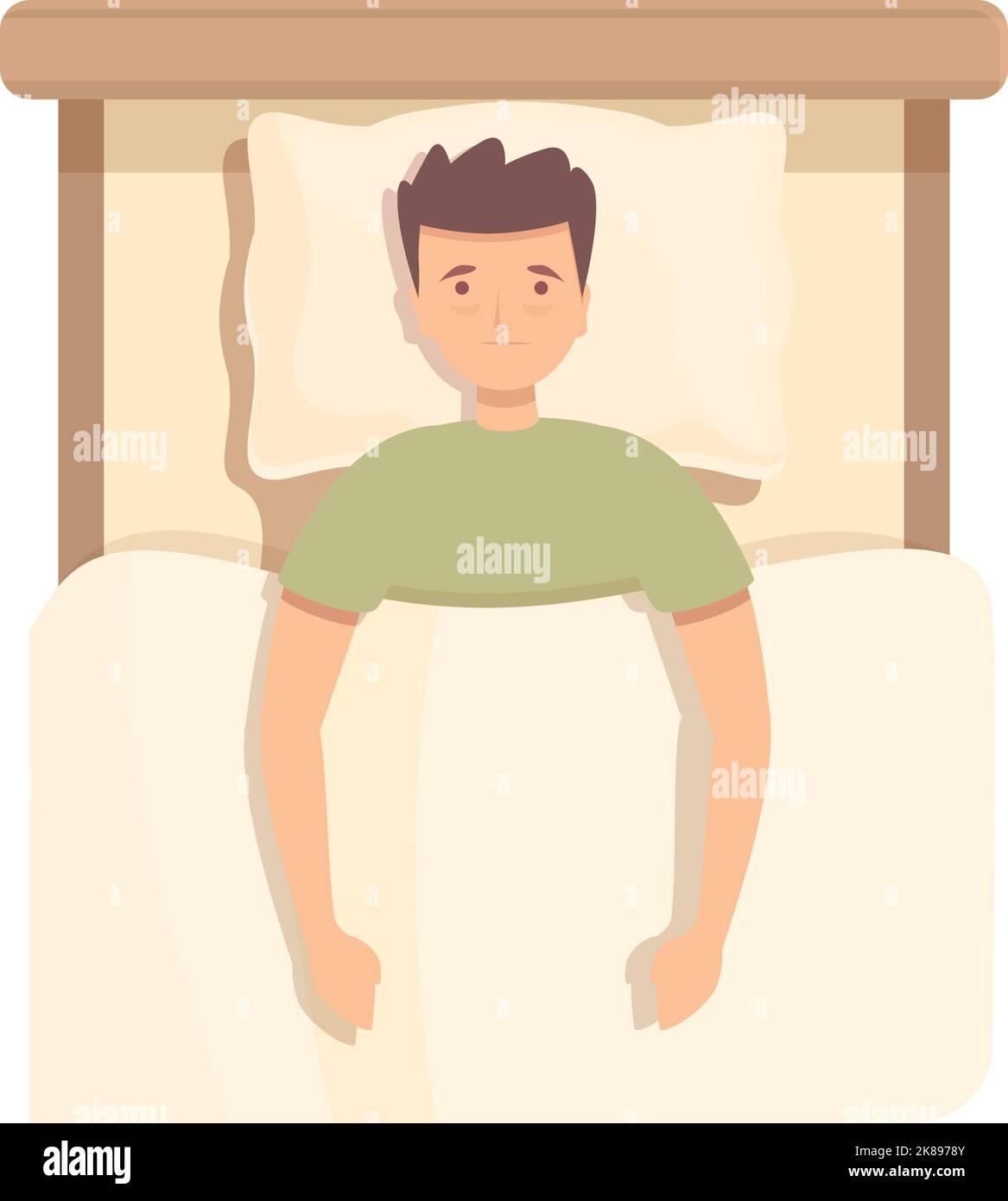 Boy insomnia icon cartoon vector. Bed sleep. Stress sleepy Stock Vector ...