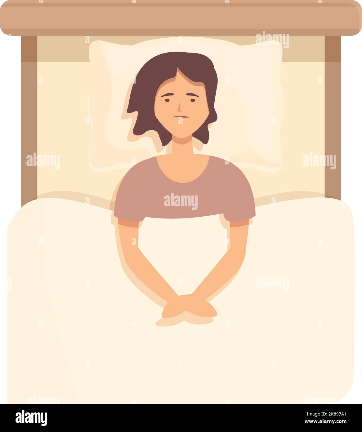 Mother insomnia icon cartoon vector. Sleep disorder. Stress awake Stock ...