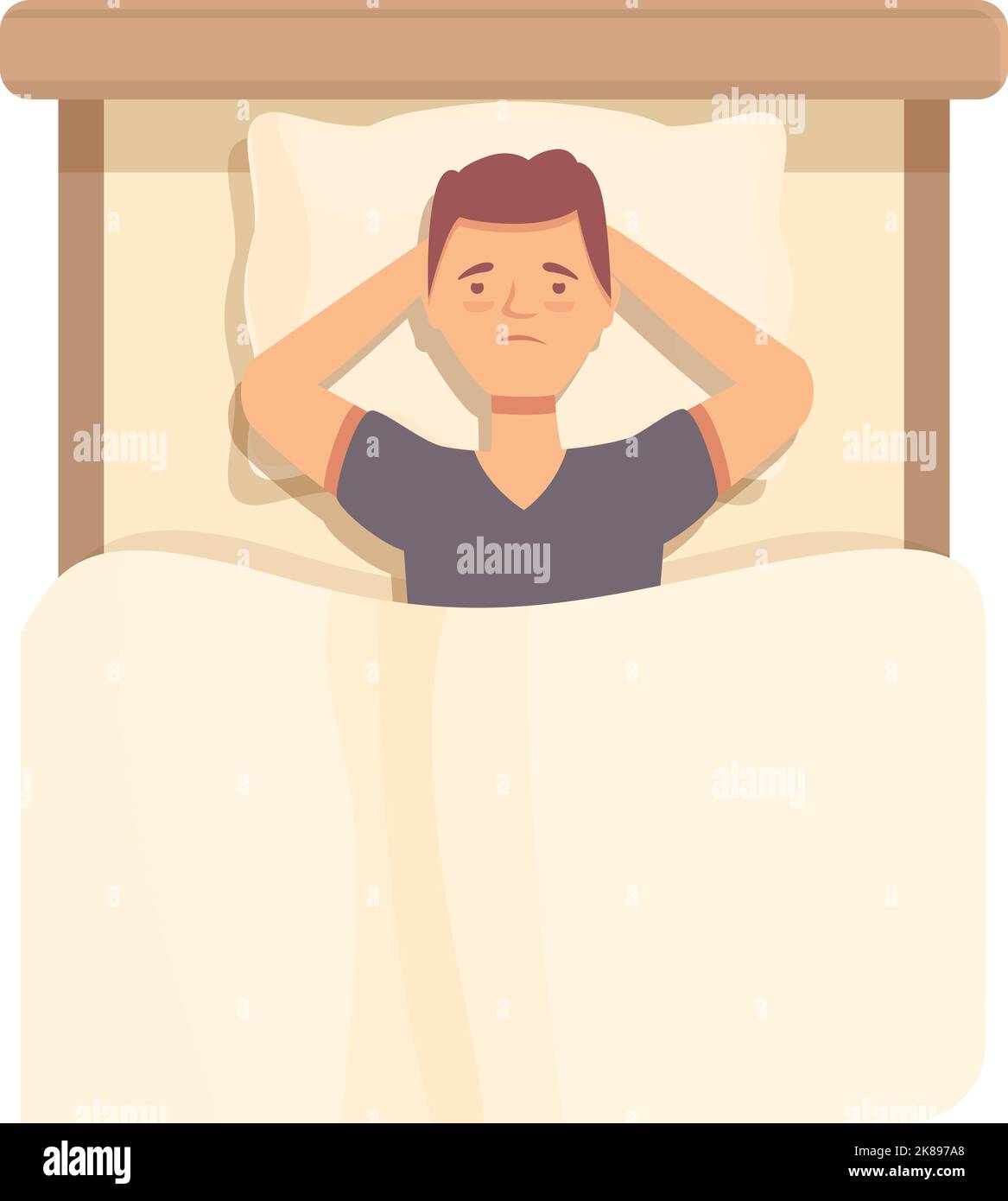 Insomnia icon cartoon vector. Woman sleep. Strees tired Stock Vector ...