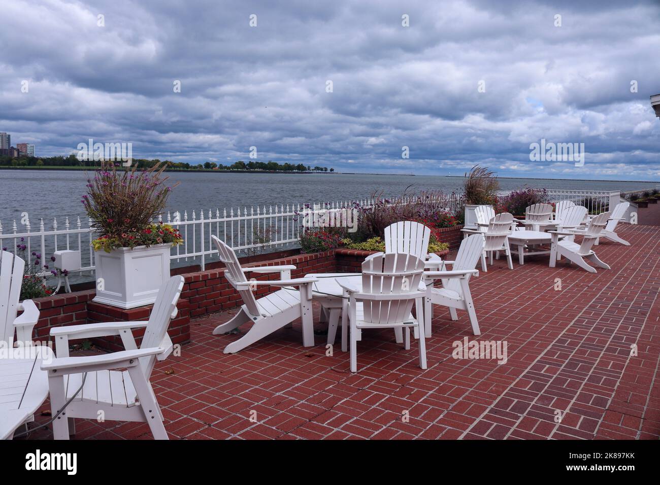 Adirondack chairs on the patio with a view of Lake Michigan Milwaukee ...