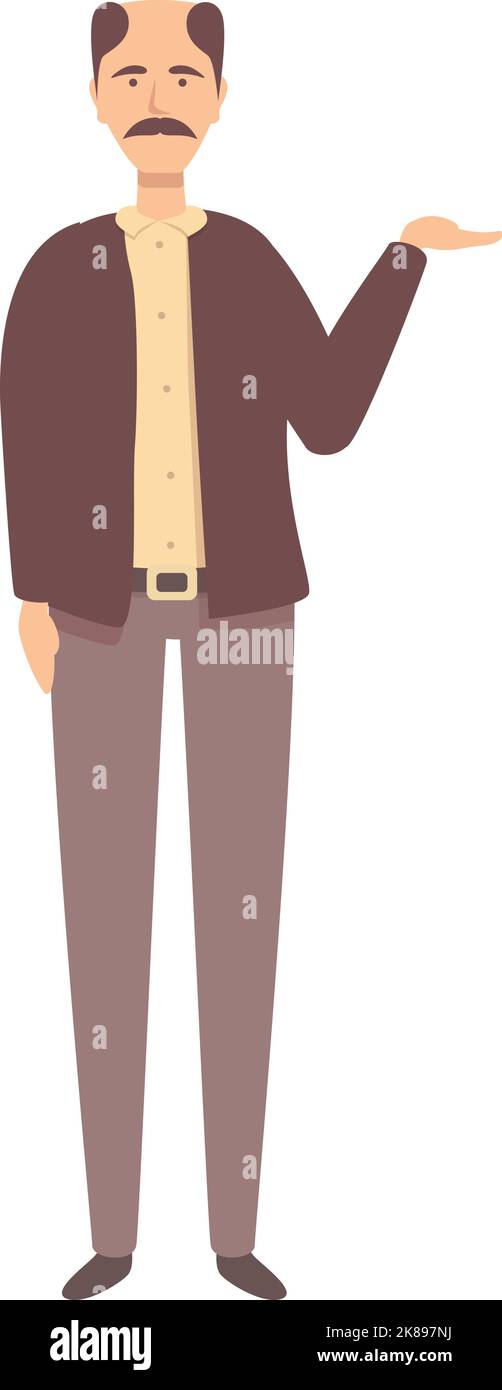 Bald professor icon cartoon vector. Male character. Person lecture ...