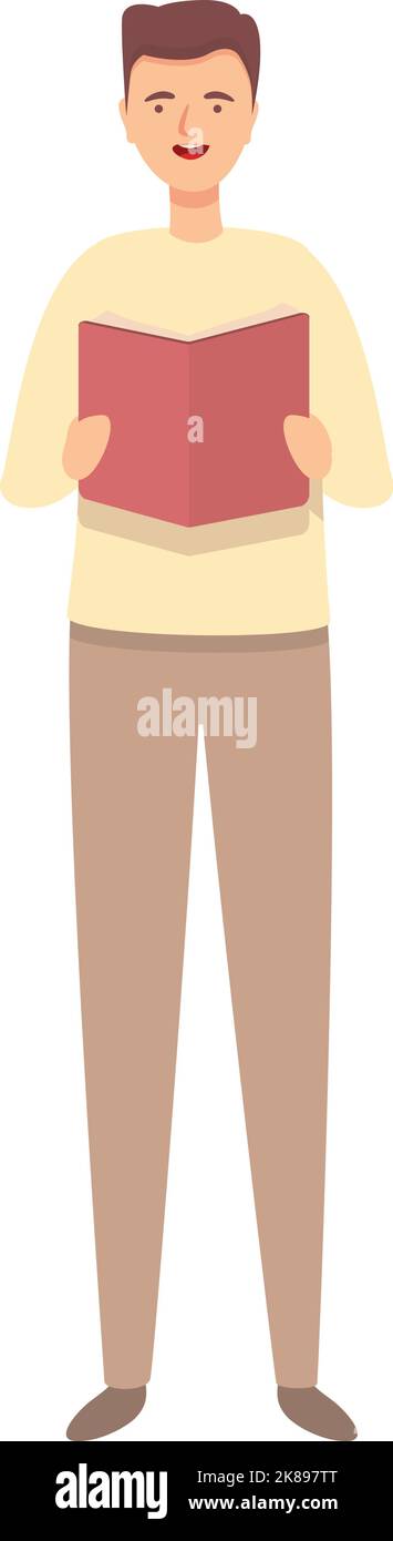 Student lecture icon cartoon vector. Male character. Book board Stock ...