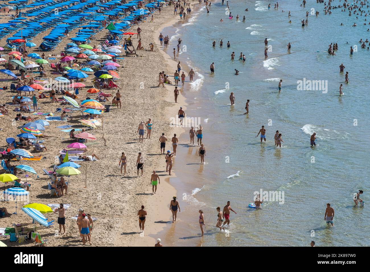 Costa blanca spain beach mediterranean tourism sunbathing crowd hi-res ...