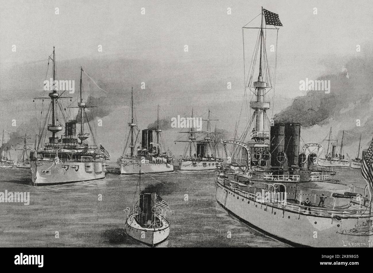 Spanish american war fleet hi-res stock photography and images - Alamy